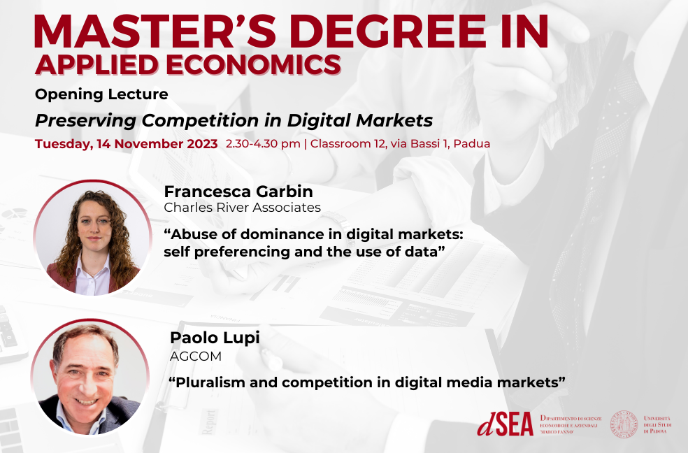 Opening lecture of the Master's degree in Applied Economics ...